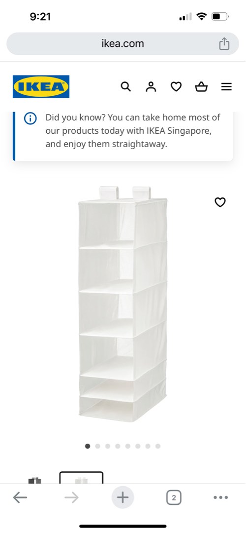 Ikea SKUBB storage with 6 compartments, white, Furniture & Home Living ...