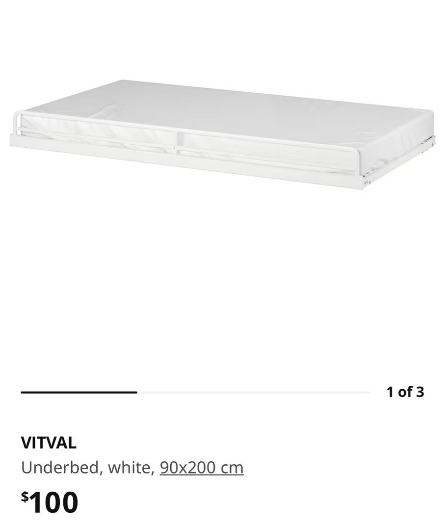 IKEA VITVAL Underbed 90x200cm, Furniture & Home Living, Bedding & Towels on Carousell