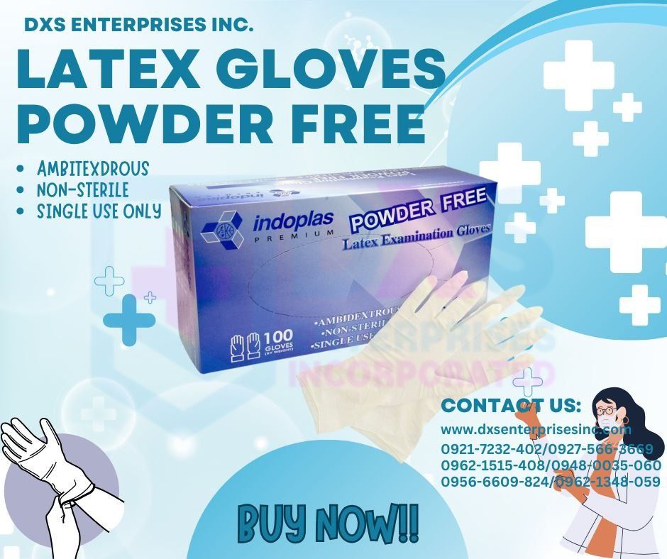 INDOPLAS LATEX EXAMINATION GLOVES, Health & Nutrition, Medical Supplies ...