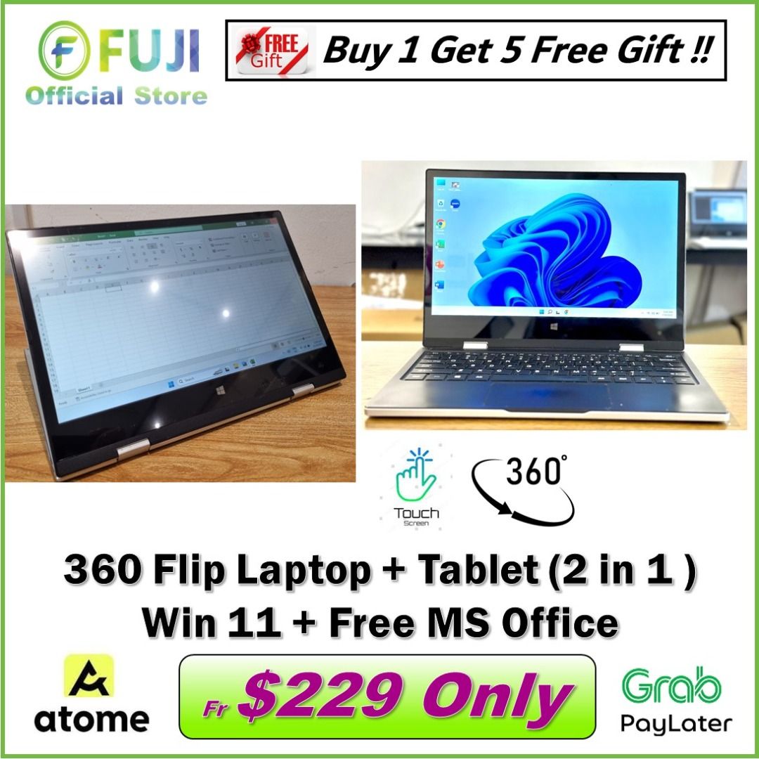 Jumper 360 Flip + Touch Screen Laptop - Fast Boot Up - Windows 11 ...
