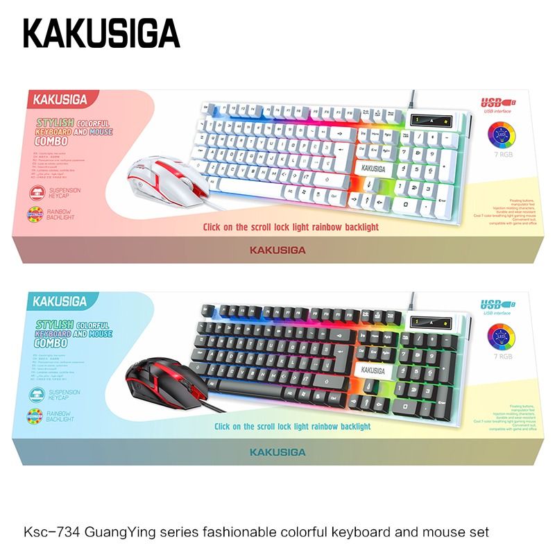 Kakusiga fashion colorful keyboard and mouse set basic mice and ...