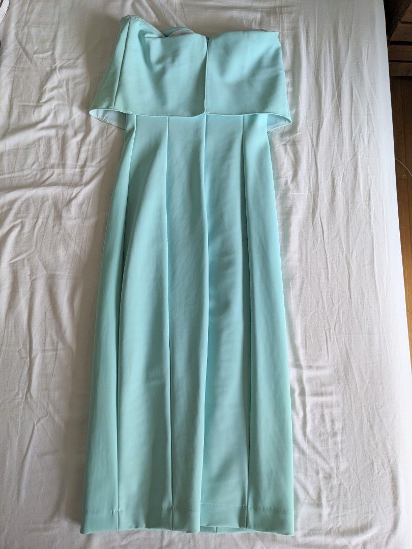 Kookai Mint/Turquoise/Blue Flutter Tube Sleeveless Strapless Bustier ...