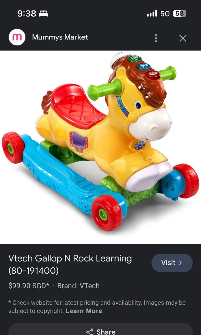 Vtech Rocking Horse, Babies & Kids, Infant Playtime on Carousell