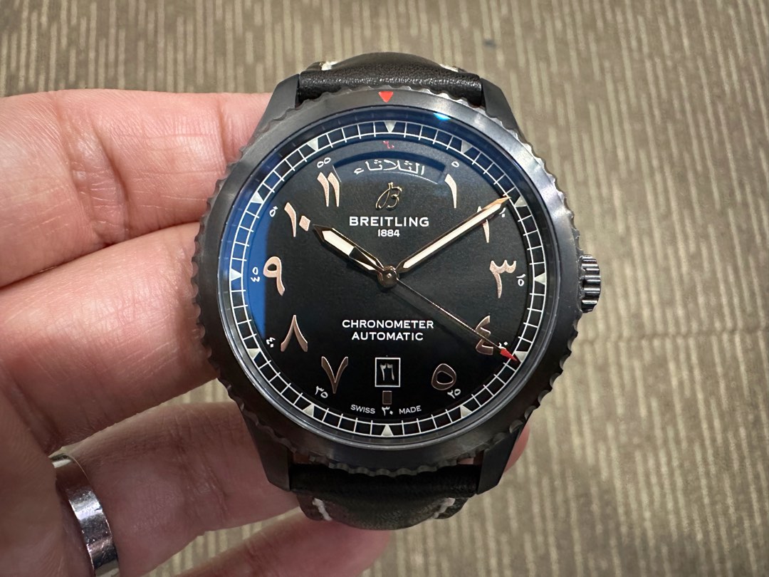 Like New Sep 21 Breitling Aviator 8 Arabic Day Date Etihad Airways ...