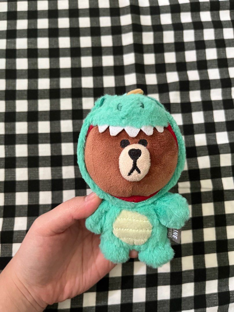 LINE Friends Bear Dinosaur Plush Keychain, Hobbies & Toys, Toys & Games ...