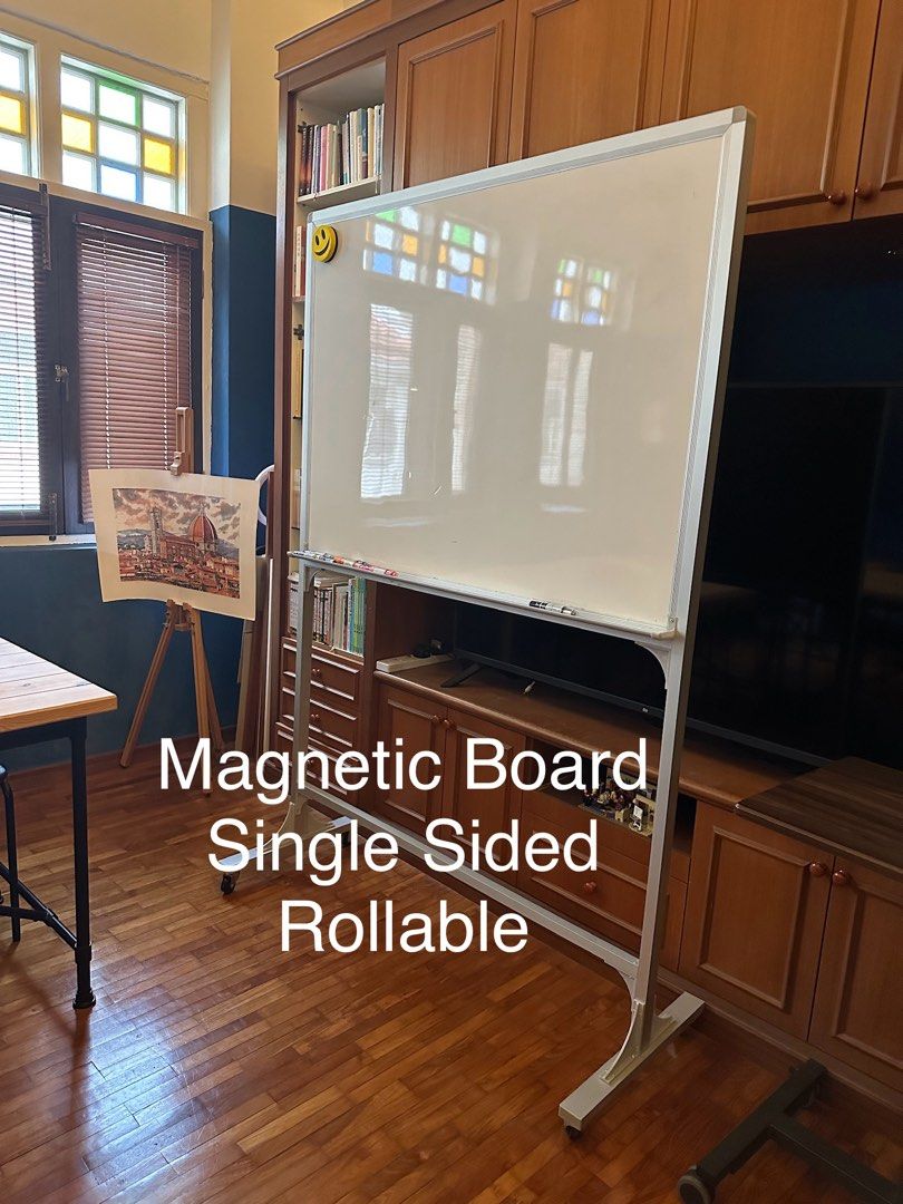 Magnetic Rollable Standing Whiteboard, Furniture & Home Living ...