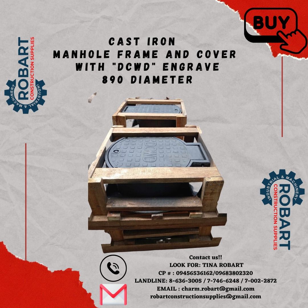 Manhole Frame and Cover with "DCWD" Engrave 890 diameter, Commercial ...
