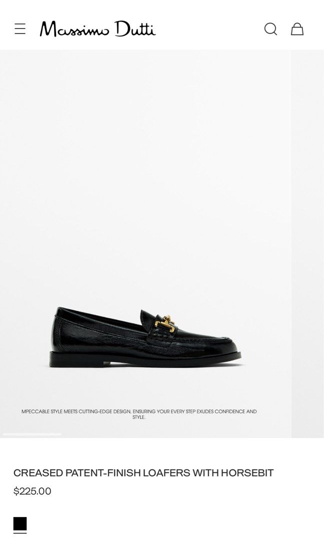 Best offer! Massimo Dutti patent-finished loafers with horsebit, Women ...