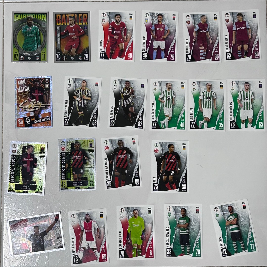 Match Attax 23/24 Alisson, Ollie Watkins, Patrick Kluivert, Hobbies ...