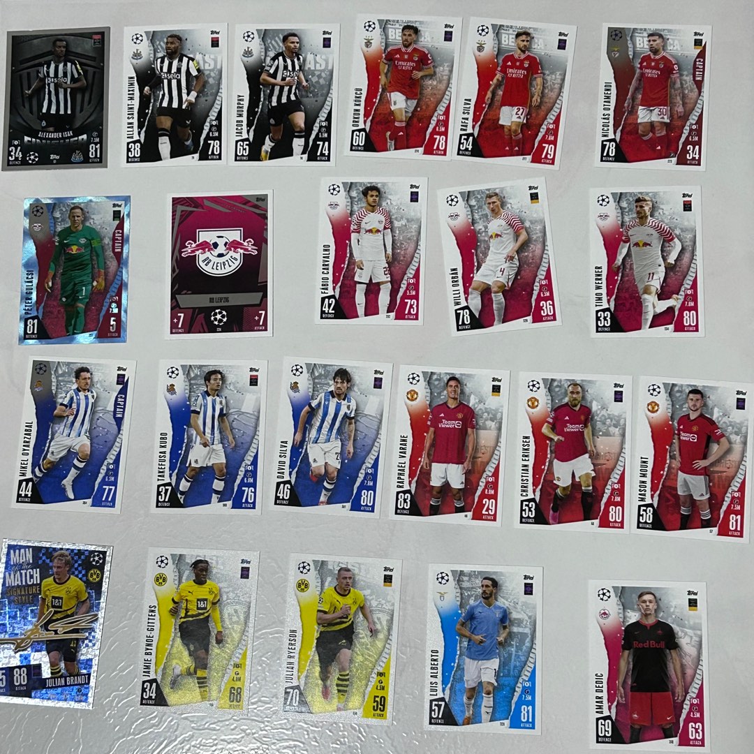 Match Attax 23/24 Cards Eriksen, Mason Mount, Varane, Isak, Hobbies ...