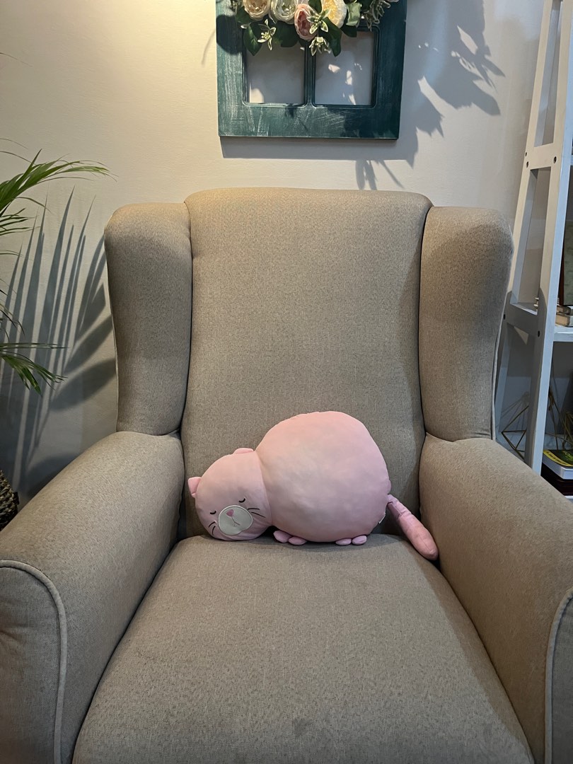 Miniso Pink Stuffed Cat, Hobbies & Toys, Toys & Games on Carousell