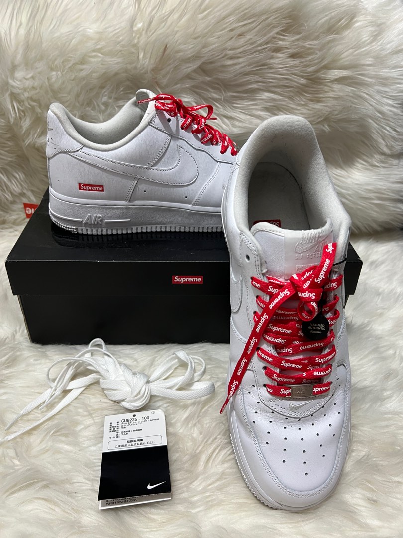 NIKE AIR FORCE 1 SUPREME WHITE, Men's Fashion, Footwear, Sneakers on ...