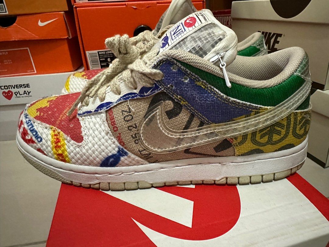 Nike Dunk Low SP City Market 超級市場, 她的時尚, 鞋類, 運動鞋、球鞋在旋轉拍賣
