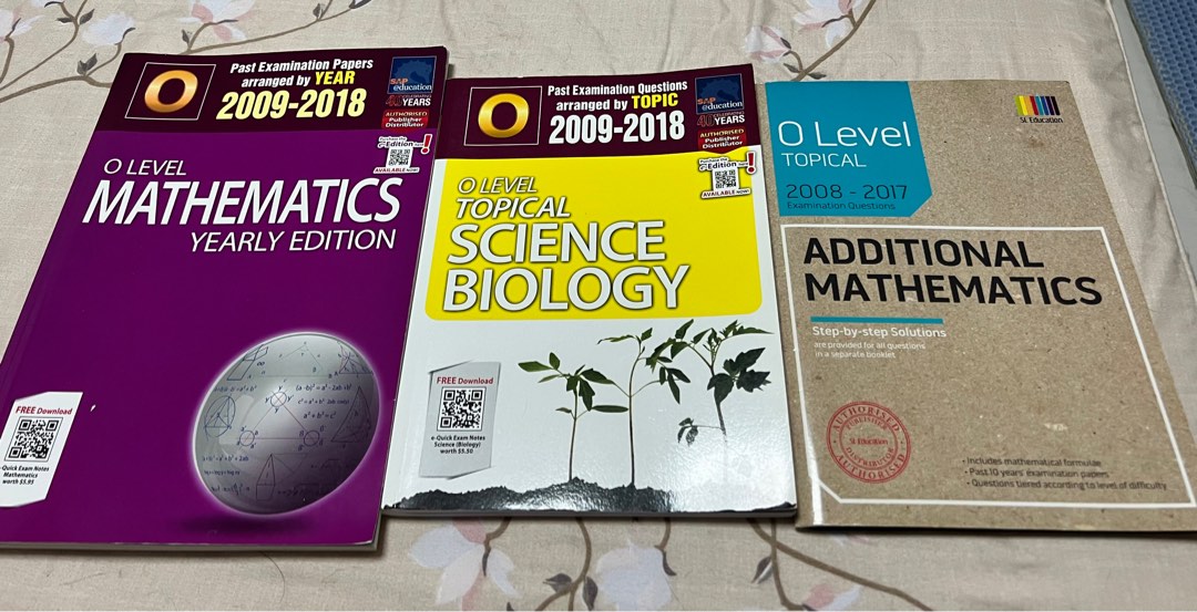 O Level TYS Yearly Mathematics, Topical Combined Science Physics & Additional Maths, Hobbies ...