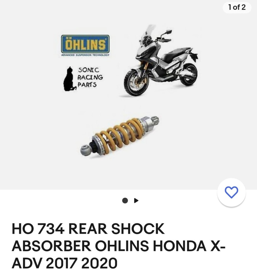 OHLINS Rear shocks HONDA X-ADV 750 all years, Motorcycles, Motorcycle ...