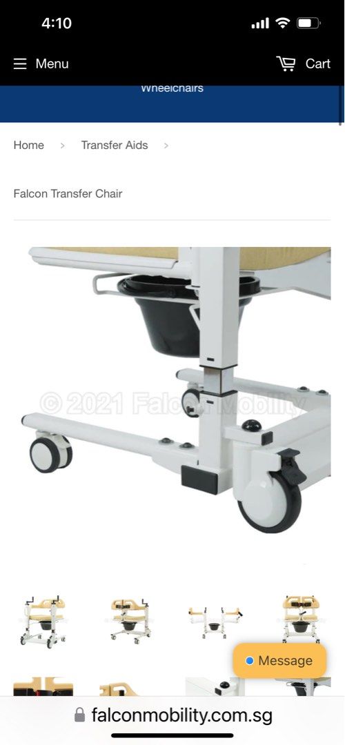 Falcon Patient Transfer Chair, Health & Nutrition, Assistive ...