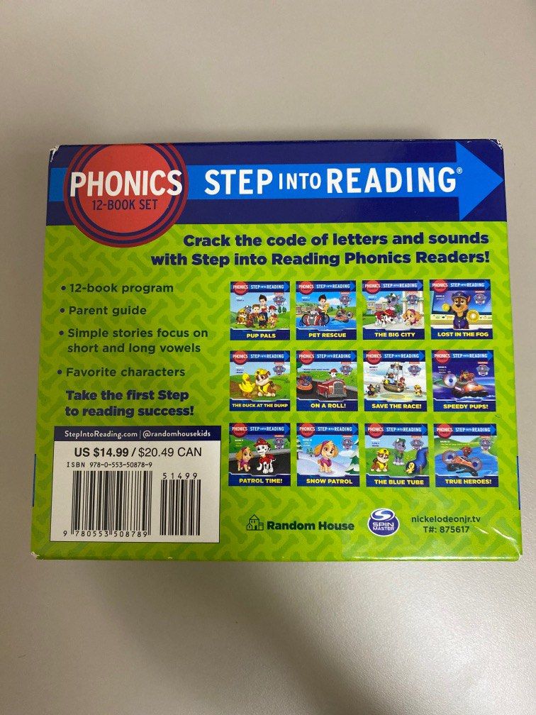 Paw Patrol Phonics box set, 興趣及遊戲, 書本 & 文具, 小朋友書 - Carousell