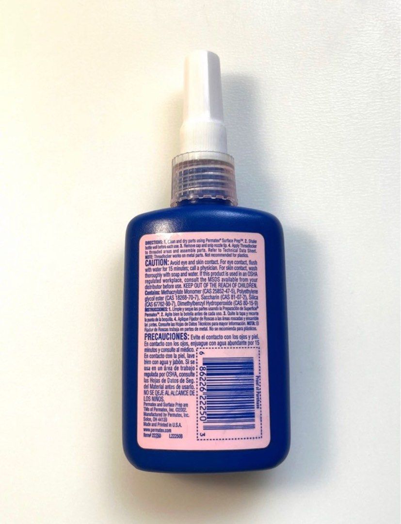 Permatex Threadlocker Purple, Furniture & Home Living, Home Improvement ...