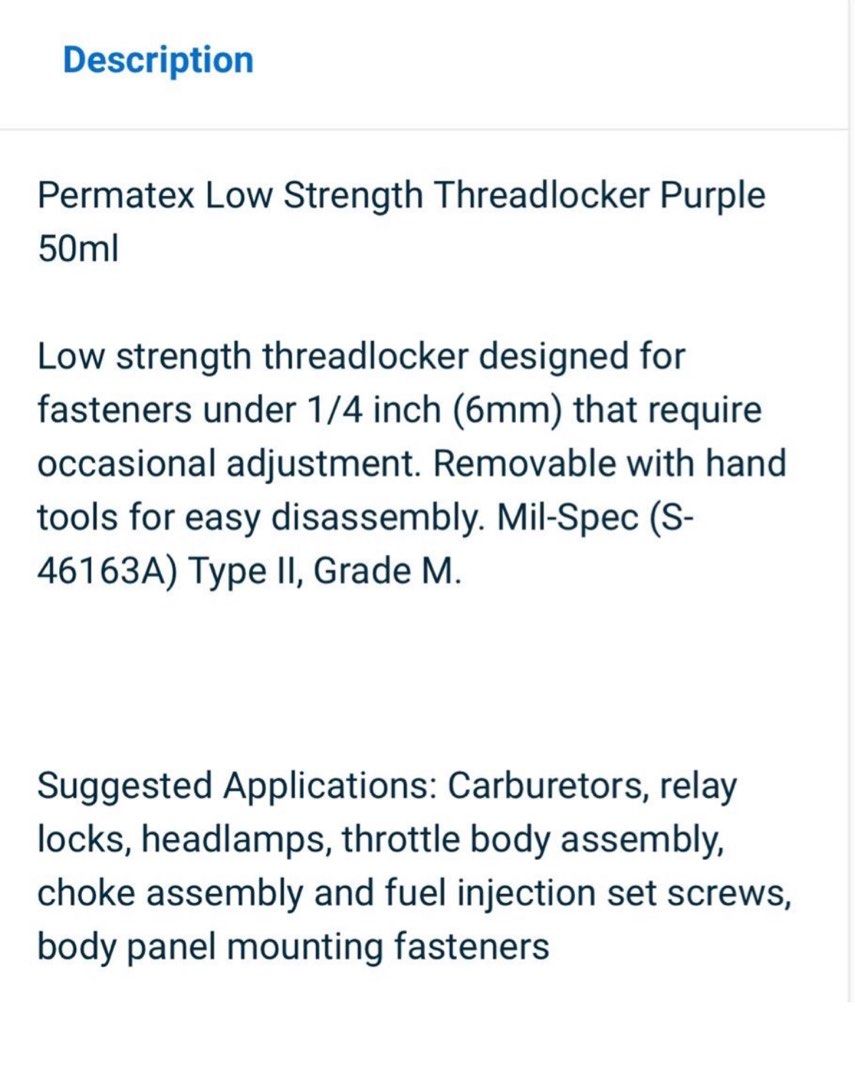 Permatex Threadlocker Purple, Furniture & Home Living, Home Improvement ...