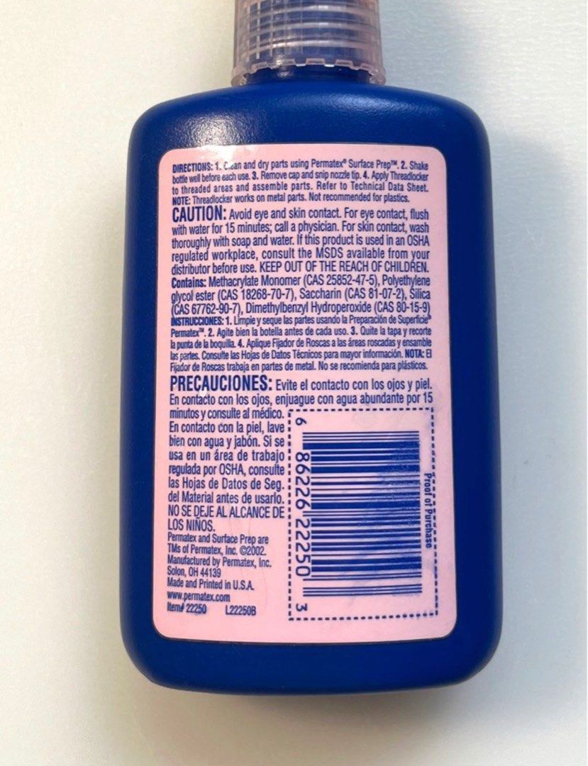 Permatex Threadlocker Purple, Furniture & Home Living, Home Improvement ...