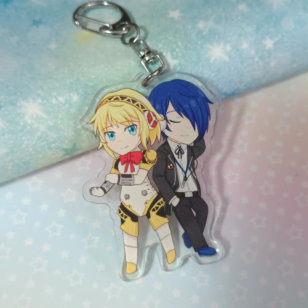 Persona 3 Aigis and Protagonist P3 Fan Made Keychain Acrylic Charm ...