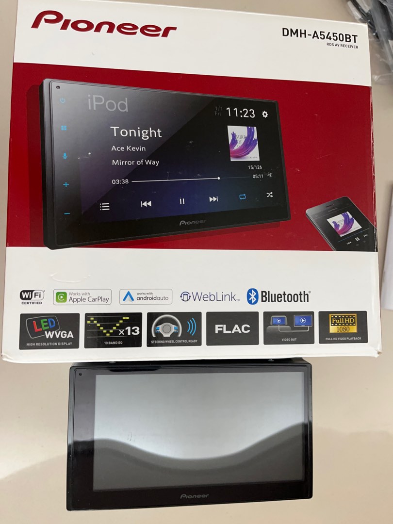 Pioneer DMH-A5450BT 無綫 Apple CarPlay 車機, 汽車配件, 電子配件 - Carousell