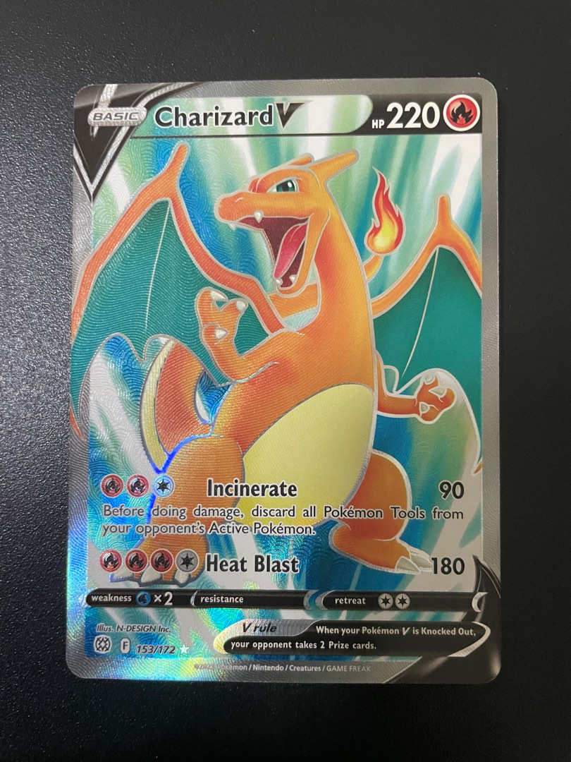 Pokemon TCG Charizard V - 153/172 - Full Art Ultra Rare Sword & Shield ...