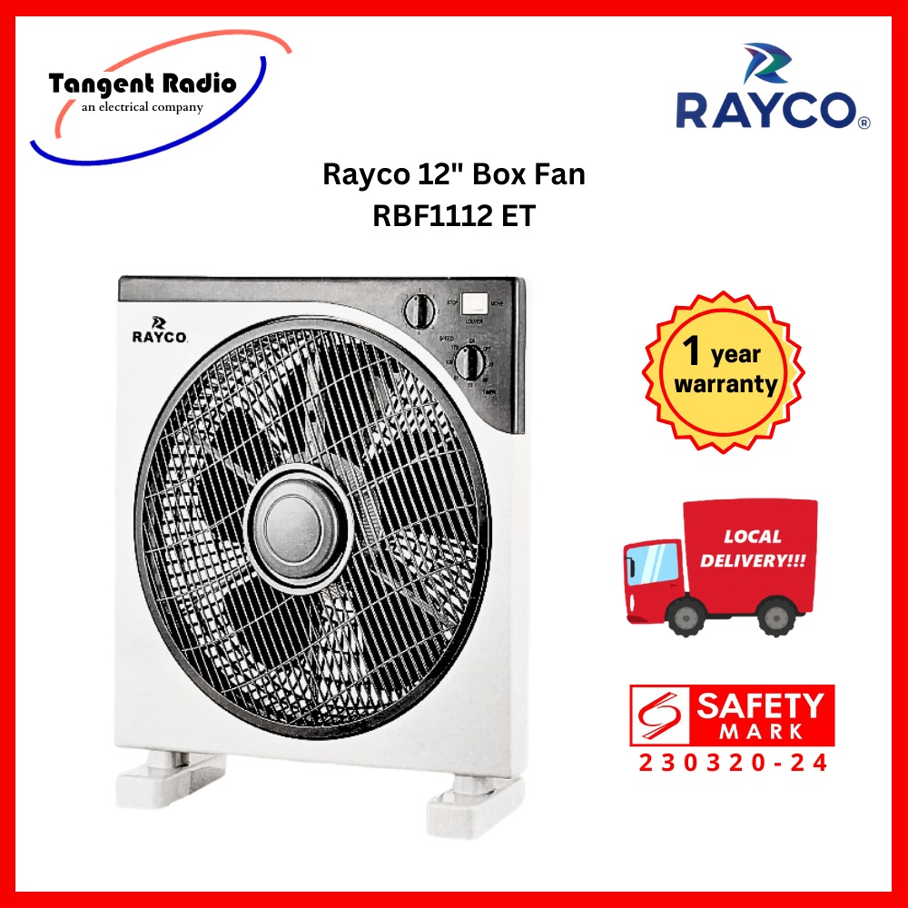 Rayco 12" Box Fan RBF1112 ET, Furniture & Home Living, Lighting & Fans ...