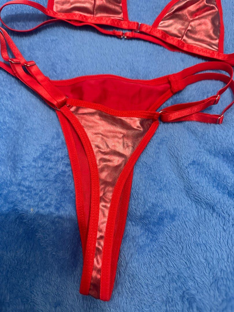 Red metallic lingerie, Women's Fashion, Undergarments & Loungewear on ...