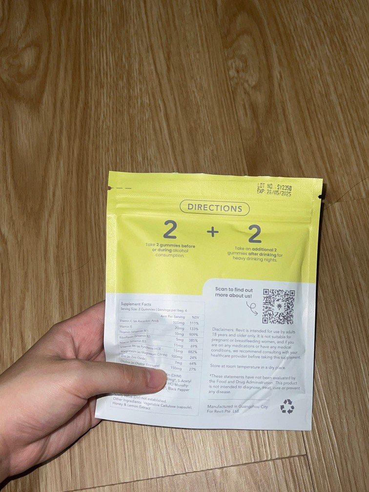 Revit anti hangover gummies, Health & Nutrition, Health Supplements ...