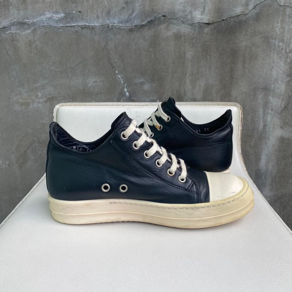 Rick Owens Main Line Leather Ramones Low Top, Luxury, Sneakers ...