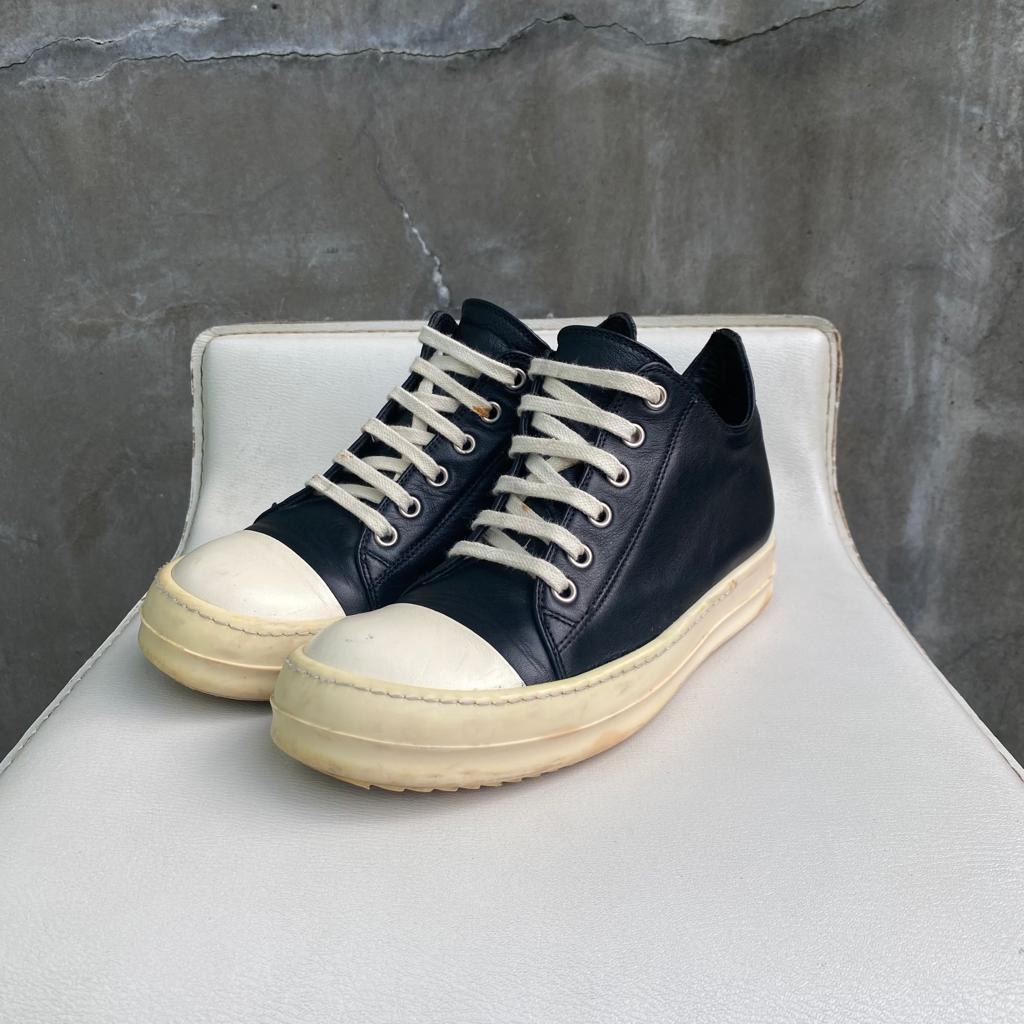 Rick Owens Main Line Leather Ramones Low Top, Luxury, Sneakers ...