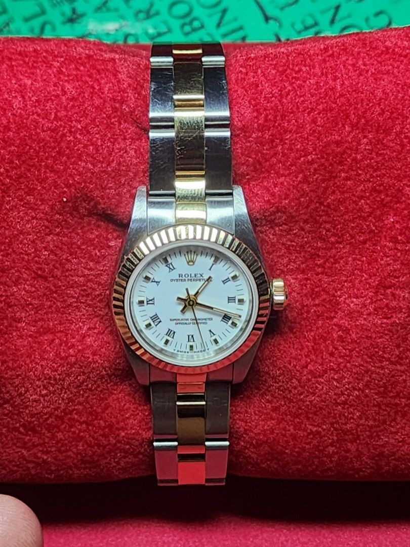 Rolex 76193 Oyster perpetual A238027 Half Gold, Luxury, Watches on ...