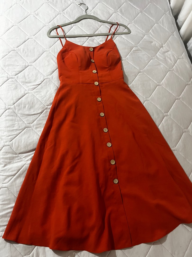 Rusty color empire buttoned dress, Women's Fashion, Dresses & Sets ...