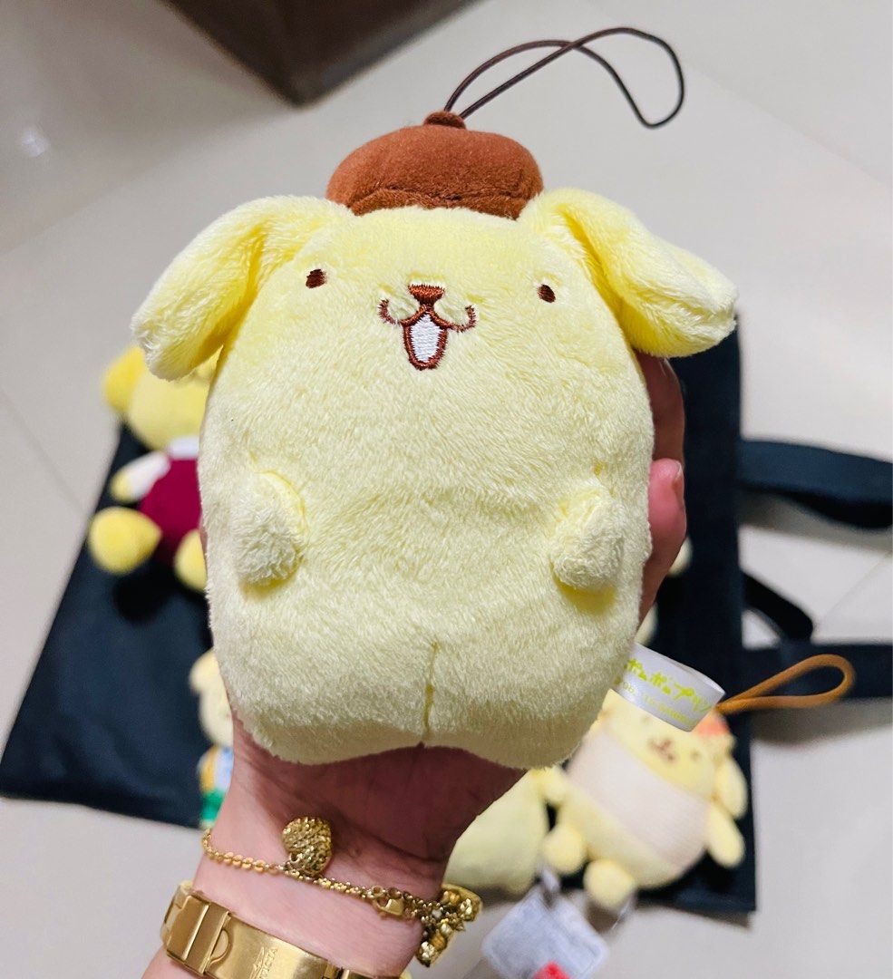 Sanrio Pompompurin charm plush, Hobbies & Toys, Toys & Games on Carousell