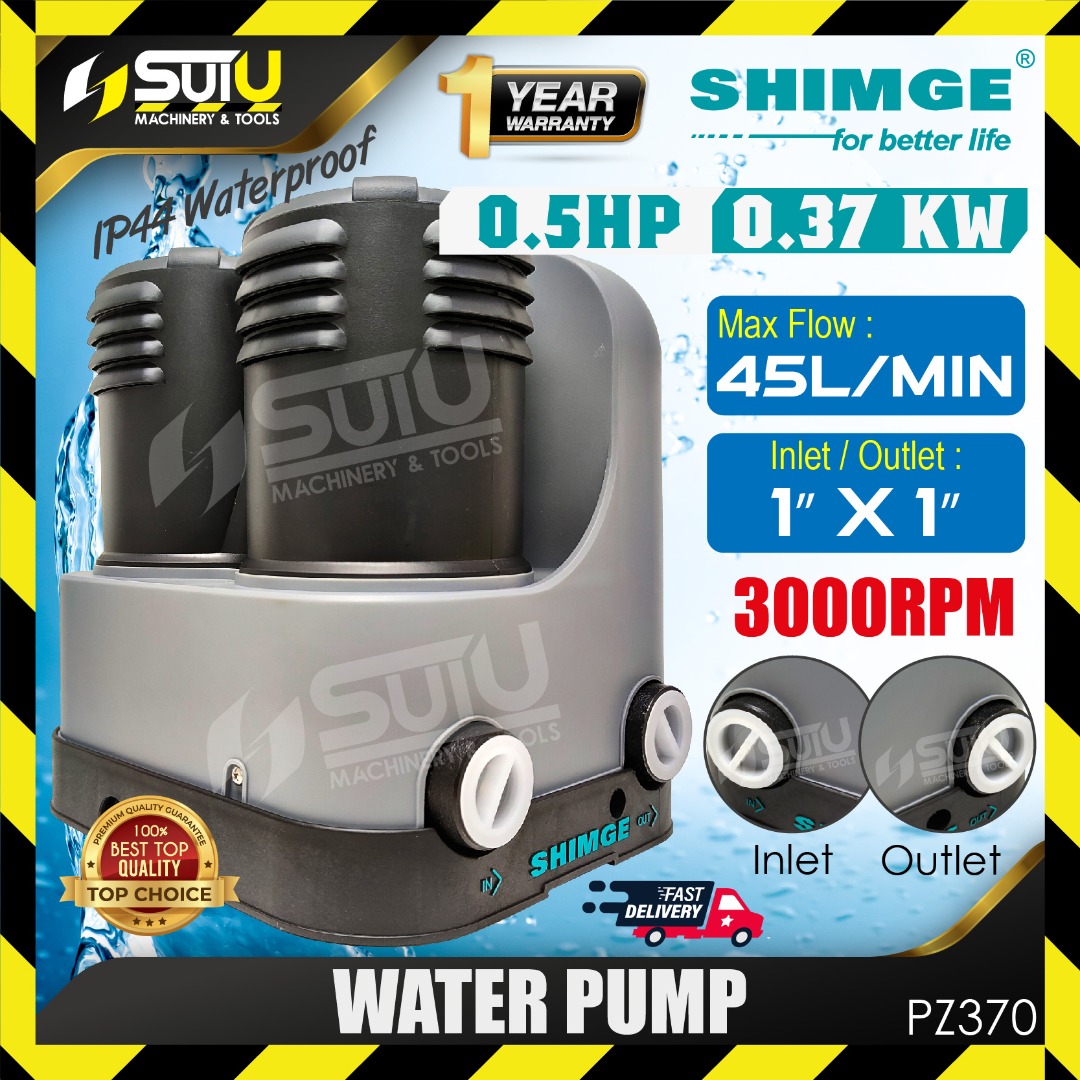 SHIMGE PZ370 0.5HP Self-Priming Water Pump / Pam Air 0.37kW 3000RPM ...