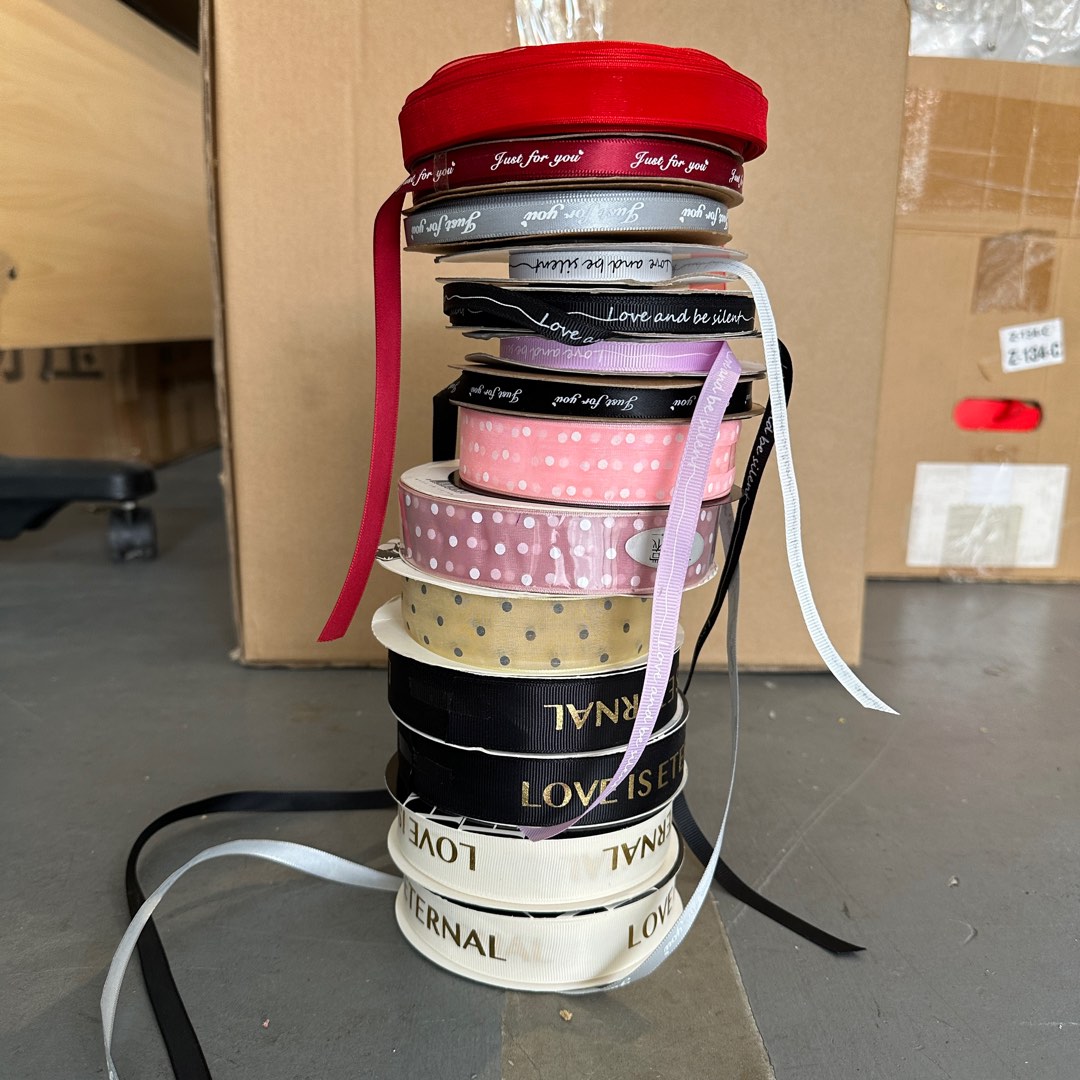 Stack of ribbons, Hobbies & Toys, Stationery & Craft, Craft Supplies ...