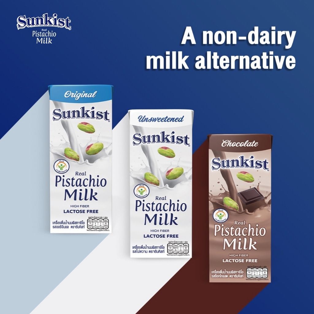 Sunkist Real Pistachio Milk 946ml Chocolate Original Unsweetened Thai ...