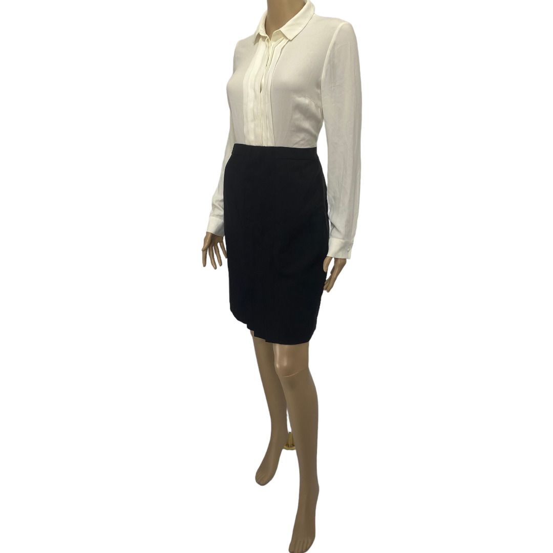 Theory White Black Pleated Combination Sheath Dress, Women's Fashion ...