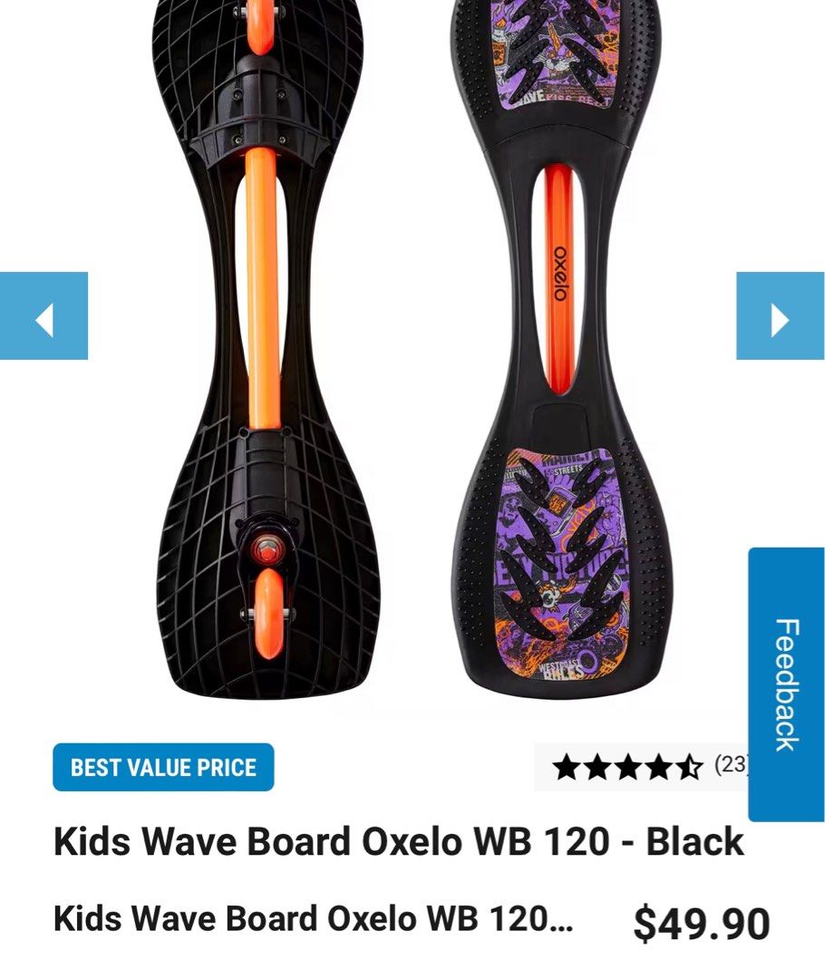 (URGENT!) Decathlon Kids Wave Board Oxelo WB 120 - Black, Sports ...