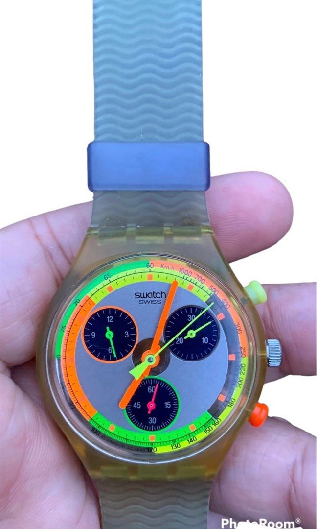 VINTAGE 1993 Swatch Chrono Watch SCK104 Jelly Stag New 1993, Men's ...