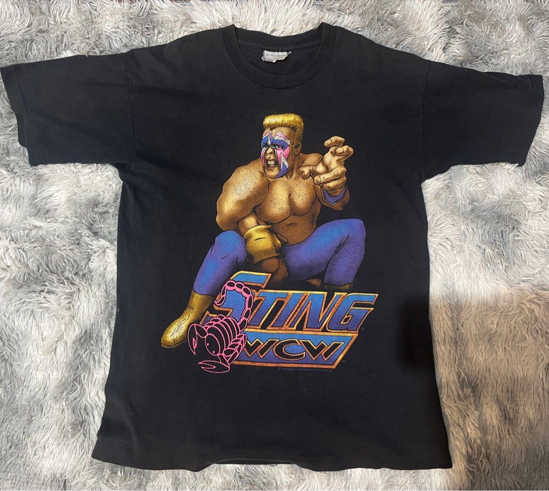 Vintage 1994 Super Rare Sting WCW Shirt, Men's Fashion, Tops & Sets ...