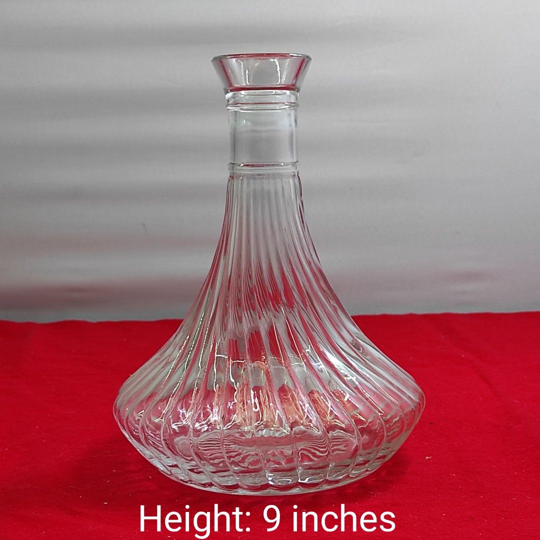 Vintage empty bottle Ships Decanter Rodney Swirled Clear Glass Liquor ...