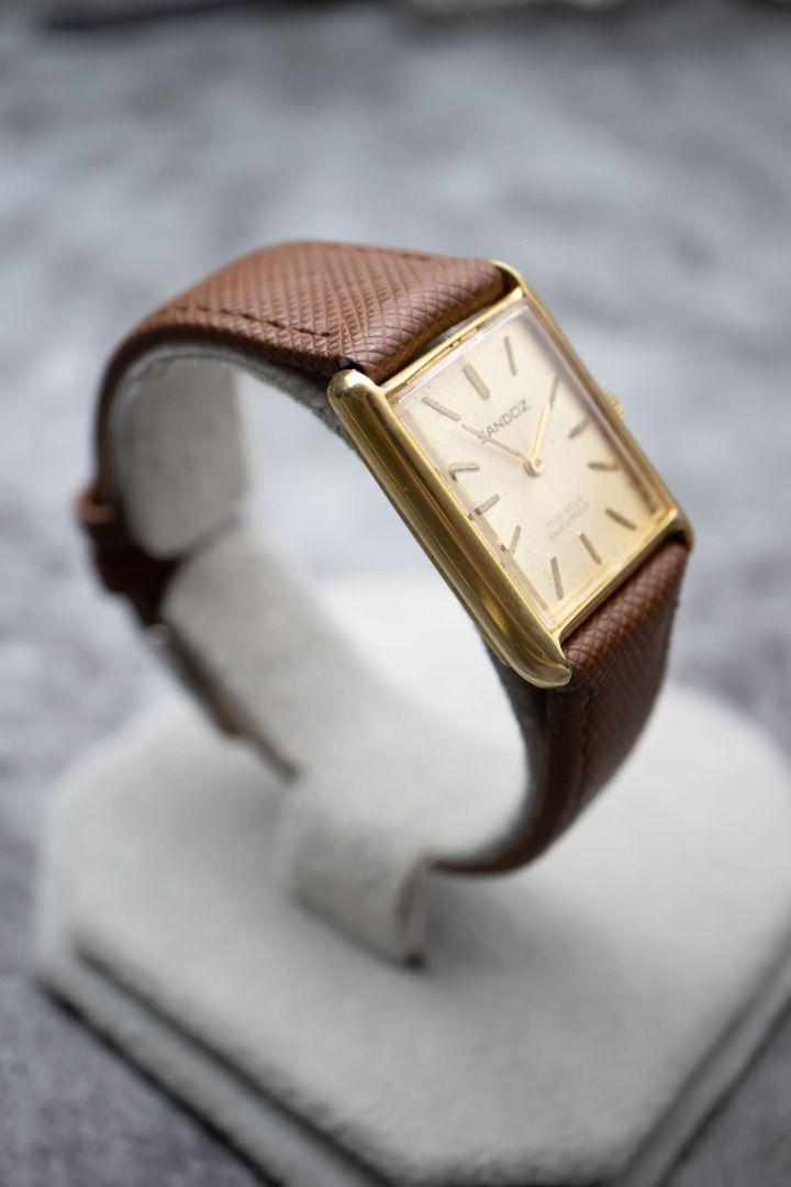 Vintage Sandoz Manual Wind Tank Type Watch, Luxury, Watches on Carousell