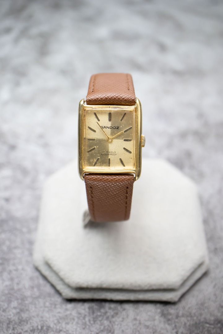 Vintage Sandoz Manual Wind Tank Type Watch, Luxury, Watches on Carousell
