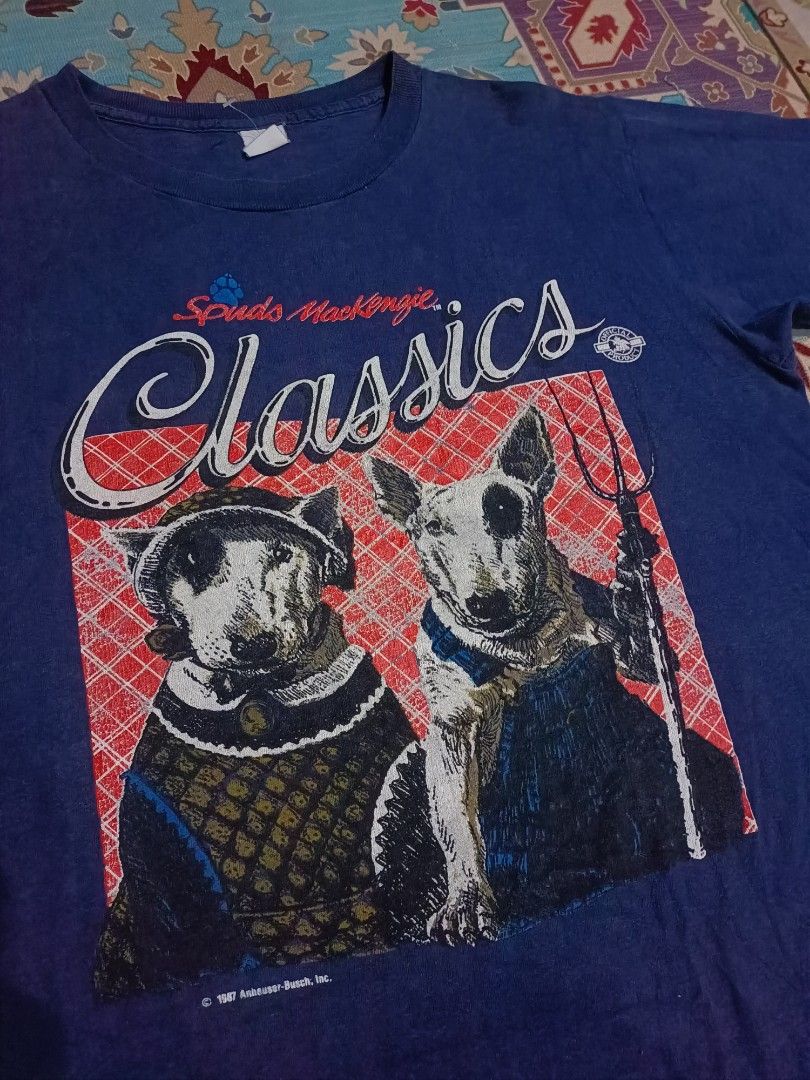 VTG SPUDS MACKENZIE (BUDWEISER MASCOT) 80s, Men's Fashion, Tops & Sets ...