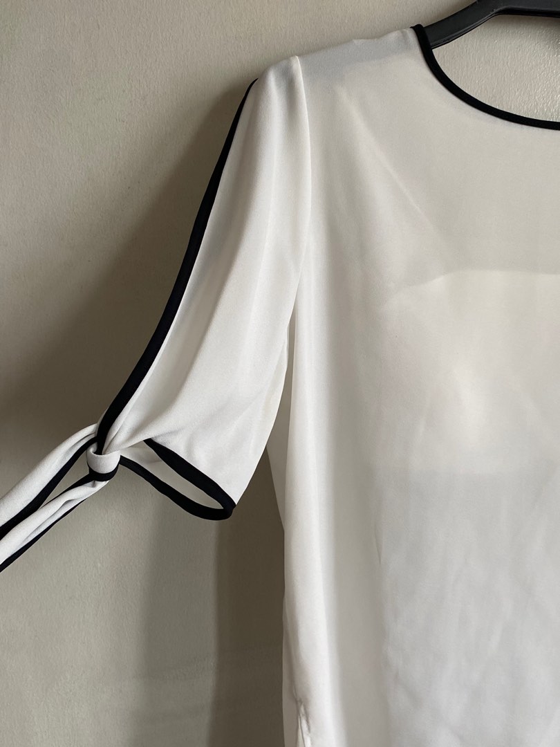 White sheer top, Women's Fashion, Tops, Blouses on Carousell