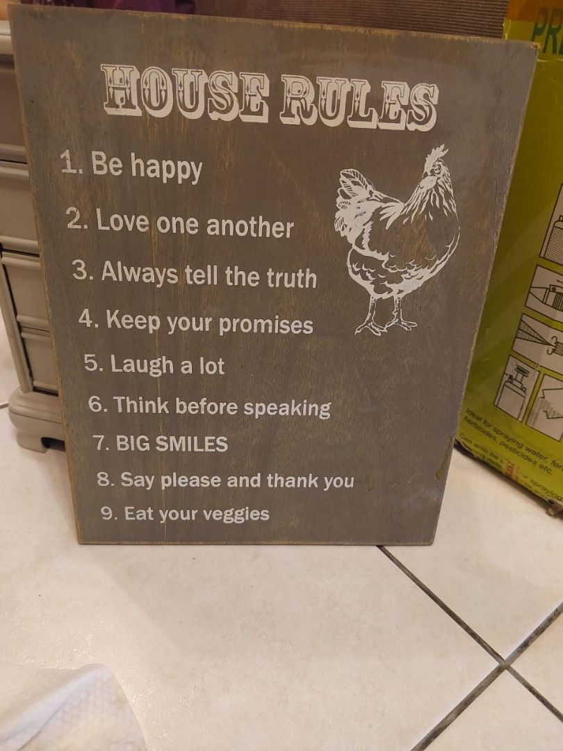 Wooden House Rules Signage, Furniture & Home Living, Home Decor, Wall ...