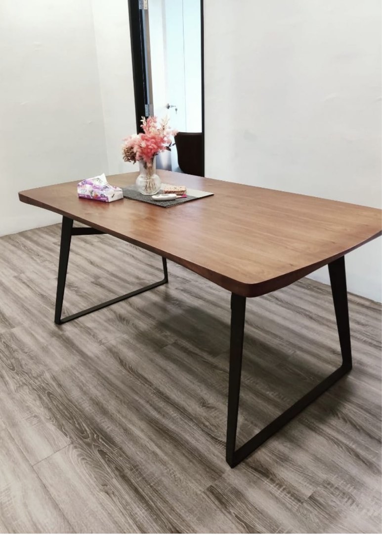 Wooden top Dining table with 4x chairs, Furniture & Home Living ...