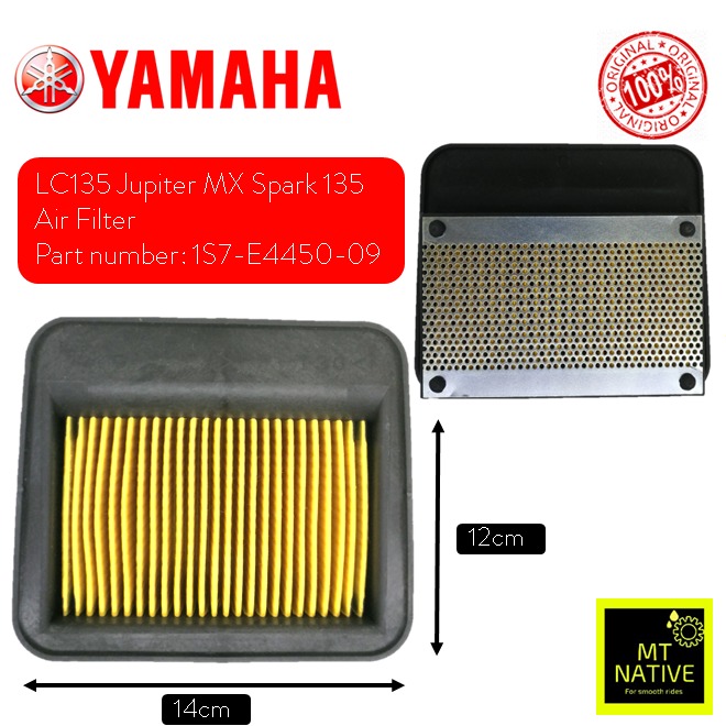 Yamaha 100% Original Air Filters LC135 Jupiter MX Spark 135 R15 MT15 ...